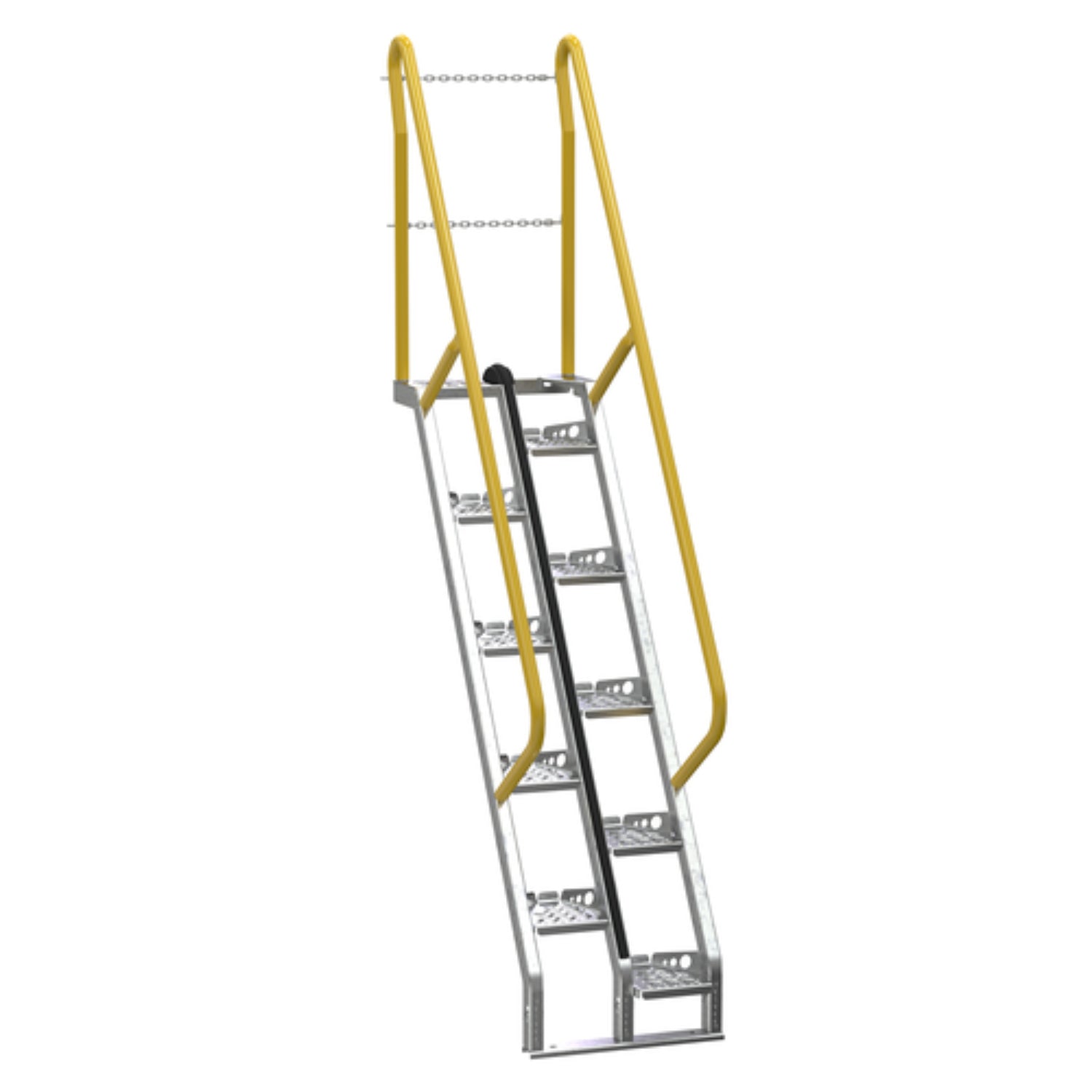 Vestil Galvanized Alternate Tread Stair 56 Degrees 57-1/2 In. x 23-1/2