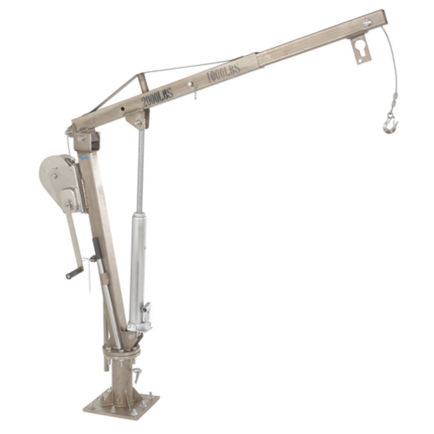 Vestil Stainless Steel Winch Truck Jib Crane 550 Lb. Extended Capacity
