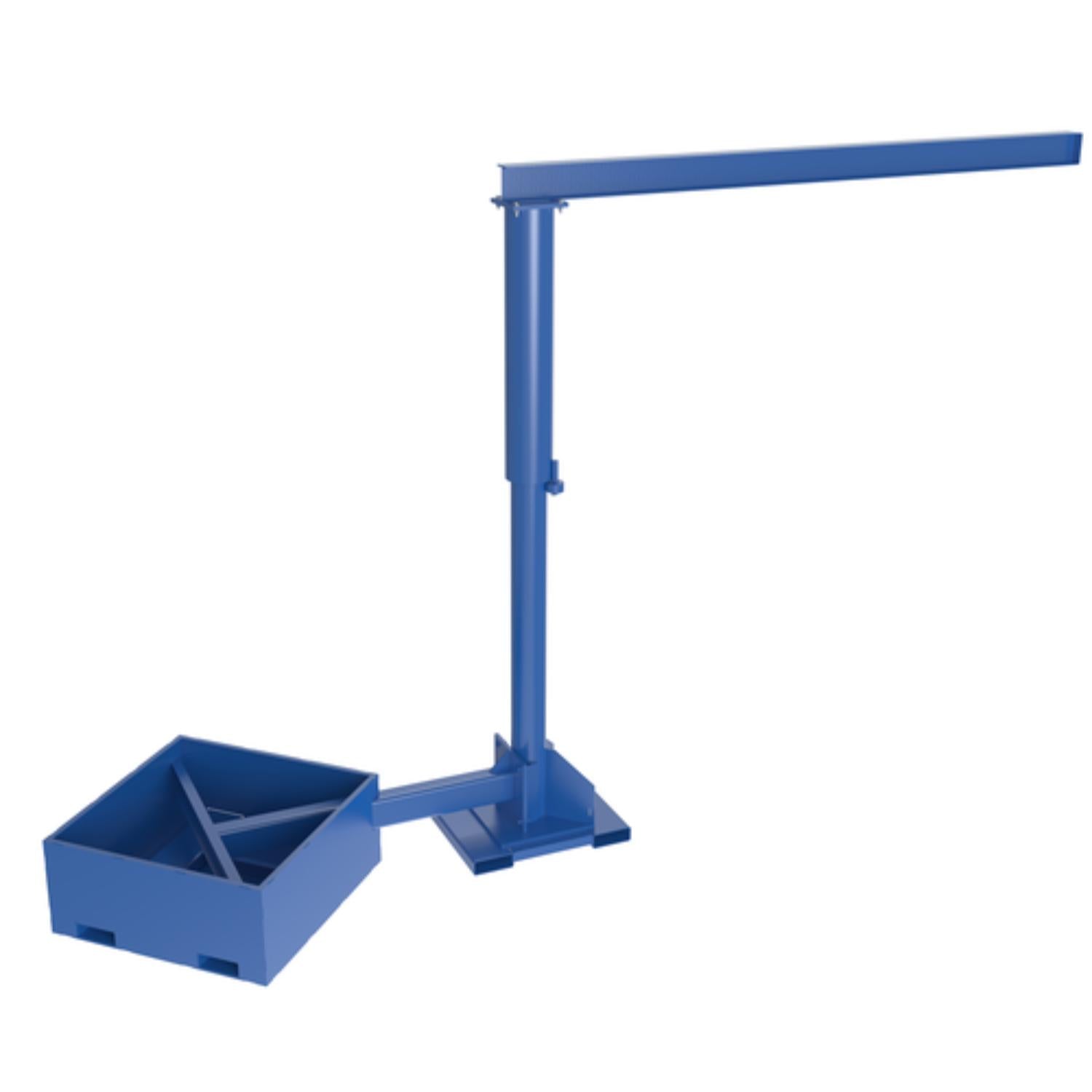 Vestil Steel Portable Offset Jib Crane with Empty Base 10 Ft. I-Beam 2