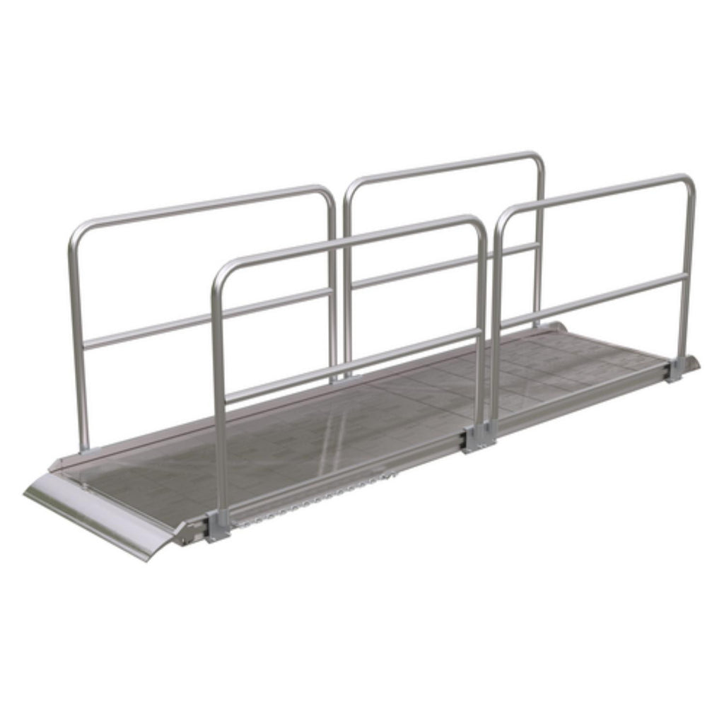 Vestil Aluminum Wheel Walk Ramp Overlapping Style with Handrails 168 I