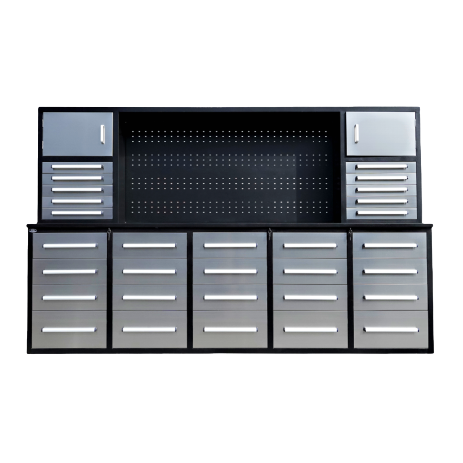 10' Storage Cabinet with Workbench (30 Drawers)